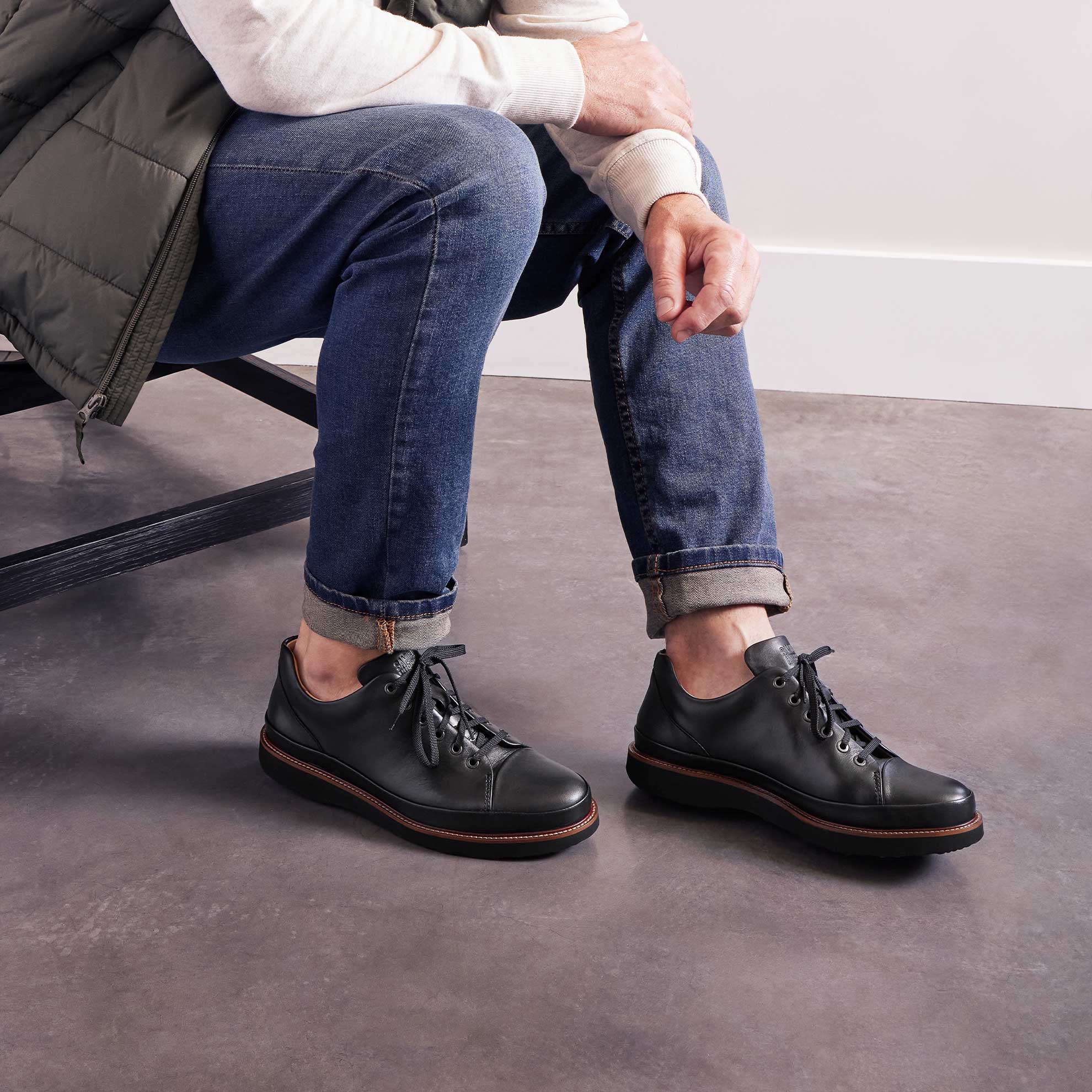 Men's DressFast Dress Sneakers | Black Leather – Samuel Hubbard