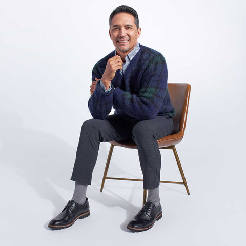 Men's Featherlight Founder Oxford | Black Tumbled Leather – Samuel Hubbard