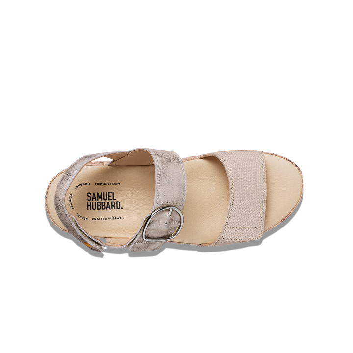 Women's Portola Two Strap Sandal | Textured Pearl Leather – Samuel Hubbard
